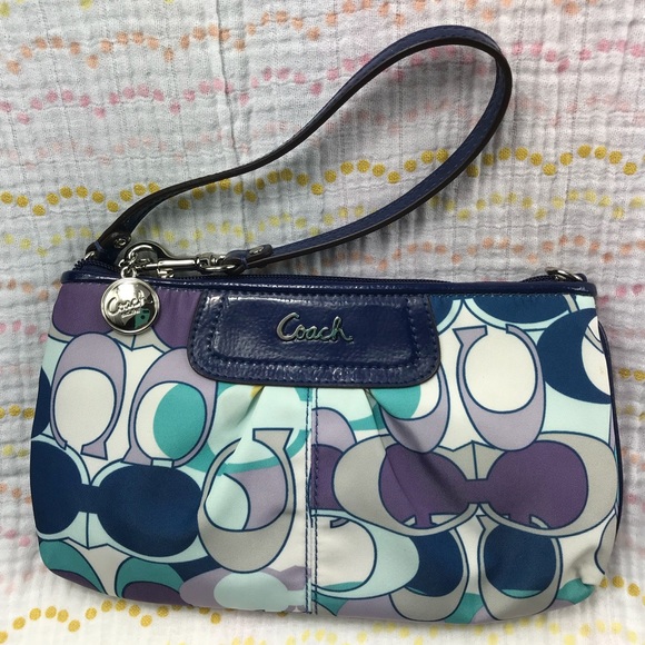 Coach | Bags | Coach Daisy Kyra Blue Multicolor Scarf Print Large ...